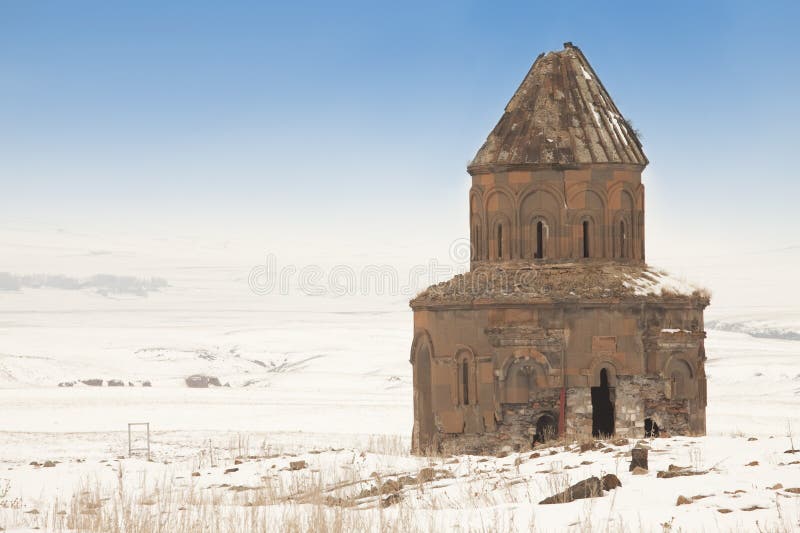 Temple in the snow stock image. Image of landscape, deserted - 18763031
