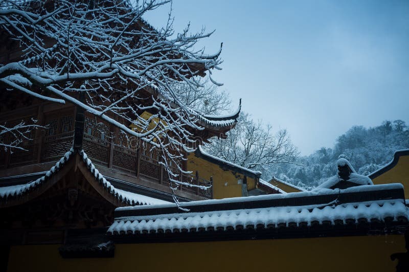 The Temple in the snow stock image. Image of white, view - 221729319
