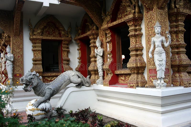 Temple and statues stock photo. Image of dragons, southeast - 1449302