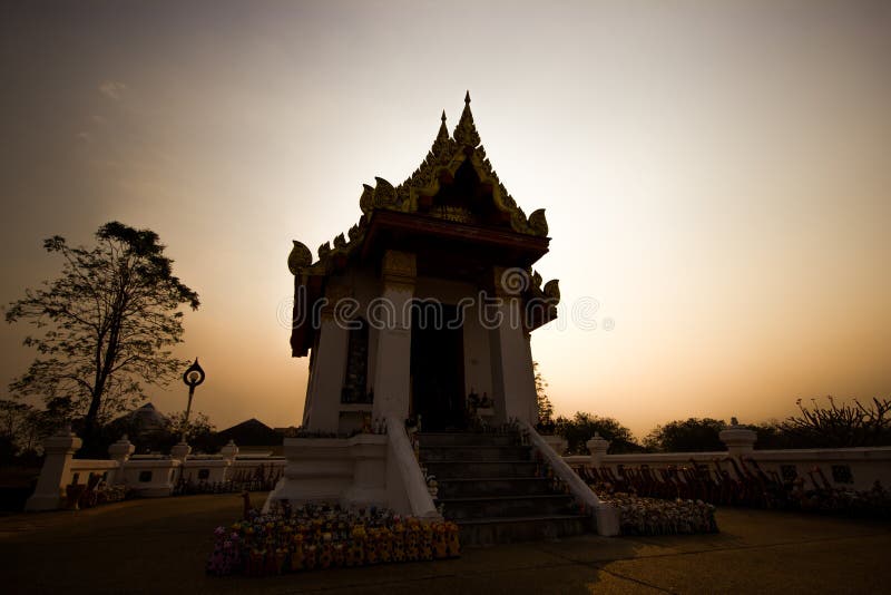 Temple at sunset stock image. Image of orange, beutiful - 86077827