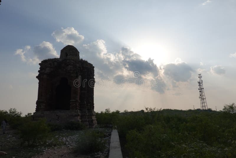 A Temple with Sunset in the View Stock Photo - Image of ruined ...