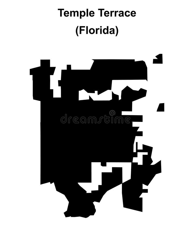 Temple Terrace outline map stock vector. Illustration of icon - 357257349
