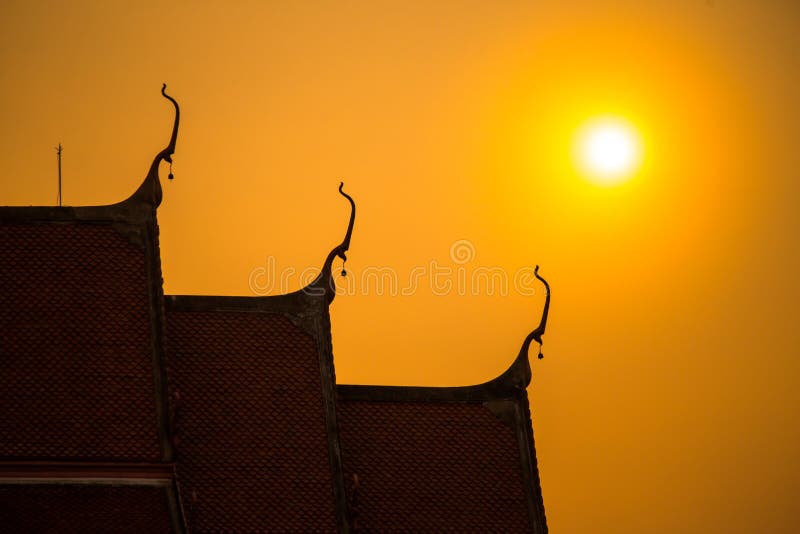 Temple with Sunset Background Stock Photo - Image of gold, palace ...