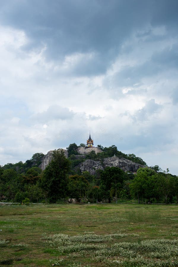 Temple on the Top of Small Mountain Stock Image - Image of white, faith ...