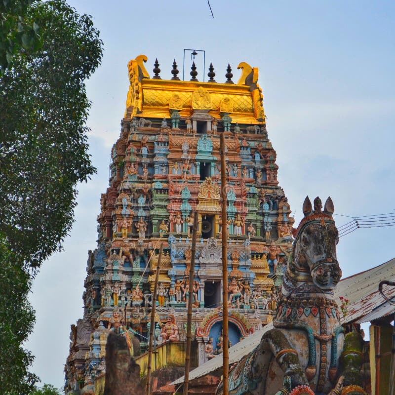 Temple tower kovil stock image. Image of kovil, hindu - 192042081