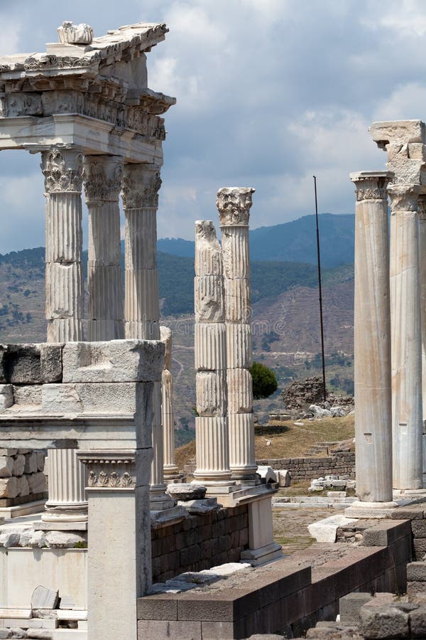 Temple of Trajan at Acropolis Stock Photo - Image of roman, history ...