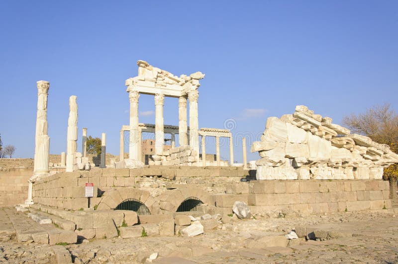 Temple of Trajan in Pergamon Stock Image - Image of pergamum ...