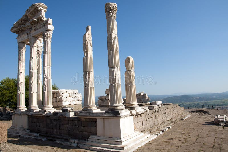 Temple of Trajan at Pergamos Stock Image - Image of greek, concepts ...