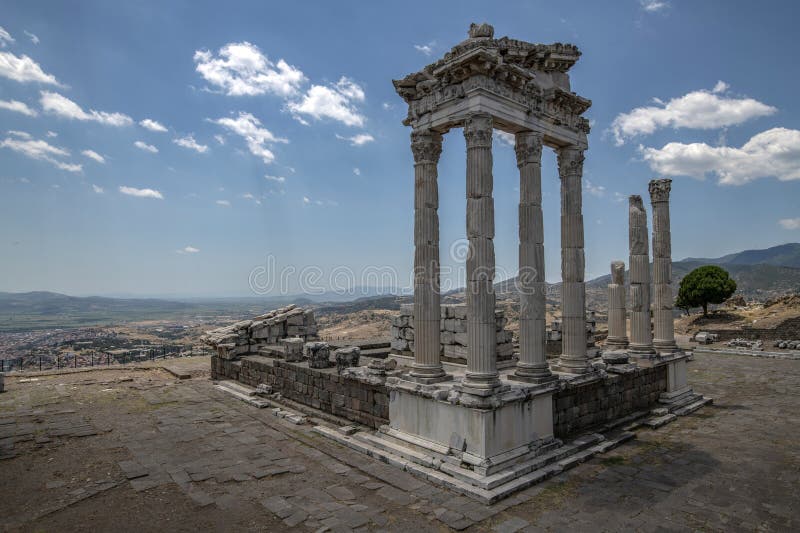 The Temple of Trajan at Pergamon. Turkiye Stock Photo - Image of travel ...