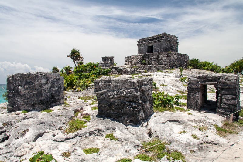 Temple Tulum Mexico stock image. Image of ancient, yucatan - 25409521