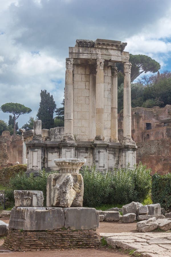 Temple of Vesta - Rome stock photo. Image of olumn, marble - 13217076