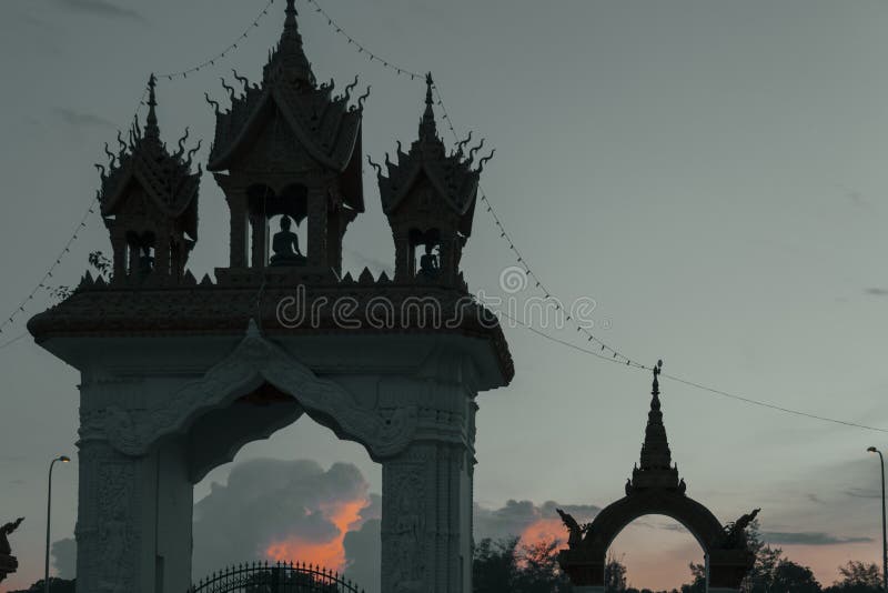 Temple in Vientiang. Laos stock image. Image of shrine - 209493119