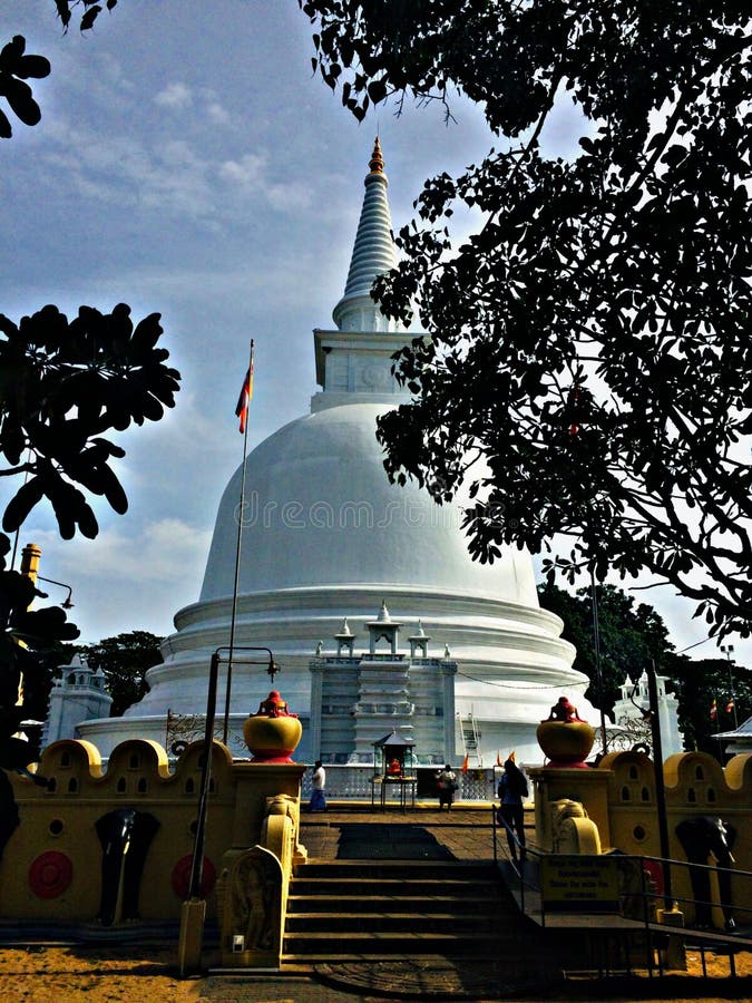 The Temple is Visible Trough the Flowering Tree Stock Image - Image of ...