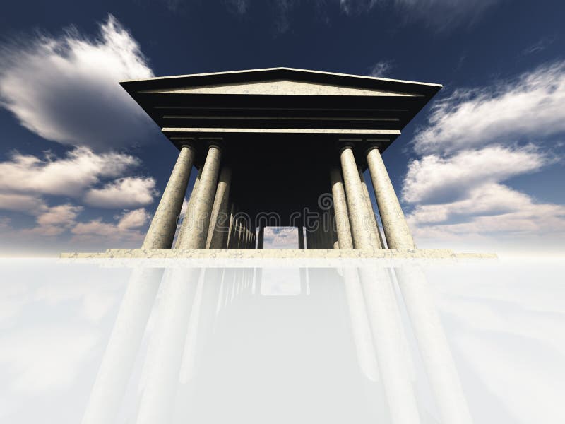 Temple on White stock illustration. Illustration of architecture - 19519919