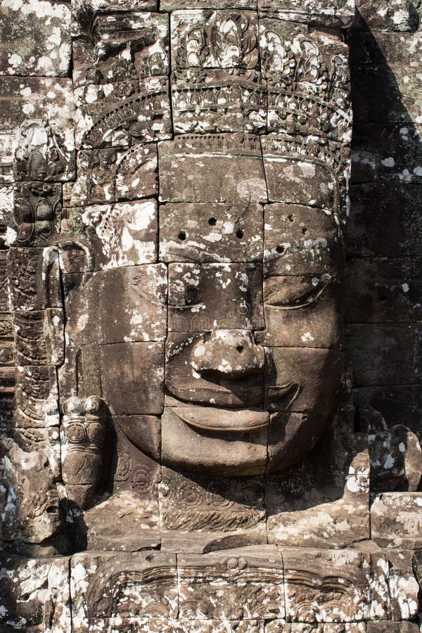 Angkor Wat Faces. Statues of Gods, Asian Ancient City,old Khmer ...