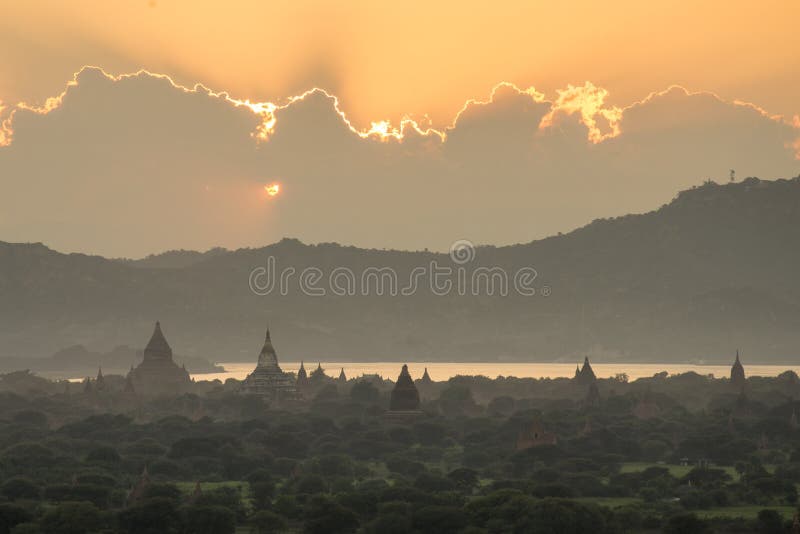 Temples in Bagan stock photo. Image of kingdom, history - 46992300