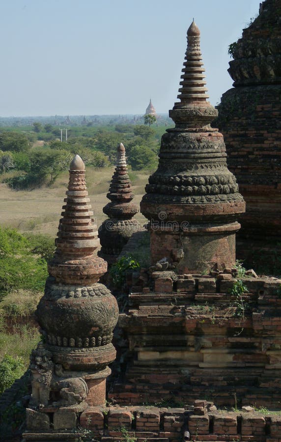 Temples in Bagan Myanmar (Burma) Stock Image - Image of plain, hindu ...