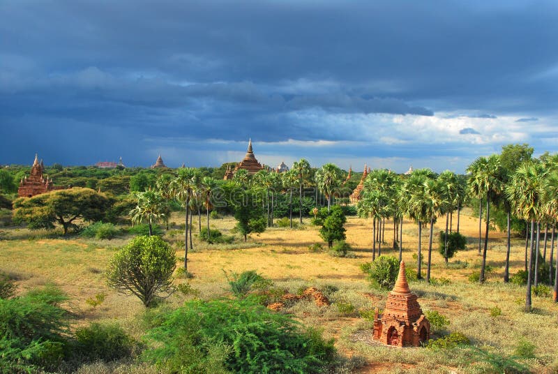 Temples of Bagan, Myanmar. stock photo. Image of architecture - 97200628