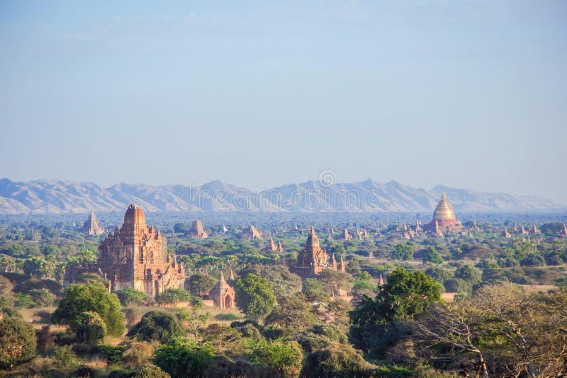 Temples in Bagan Myanmar at View Point Stock Image - Image of burma ...