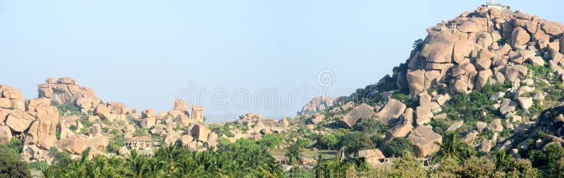 Temples on Matanga Hill at Hampi Stock Photo - Image of stone, hampi ...