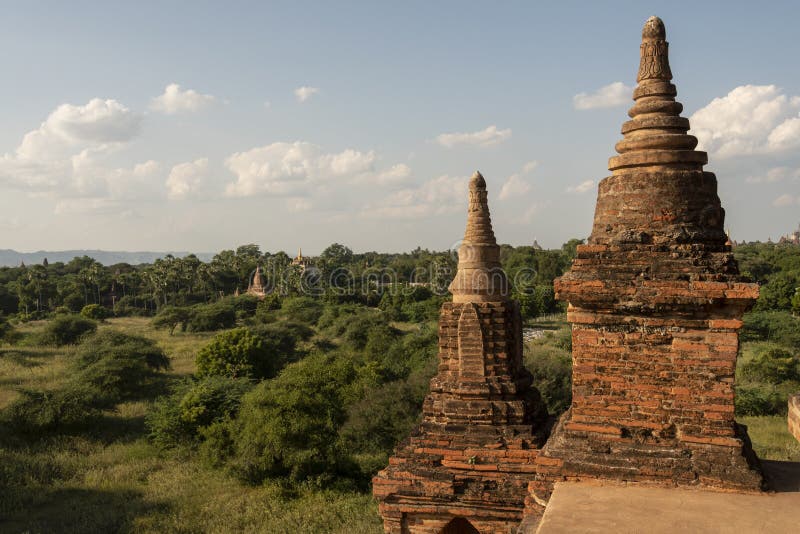 Temples and Pagodas of Bagan Stock Image - Image of panorama ...