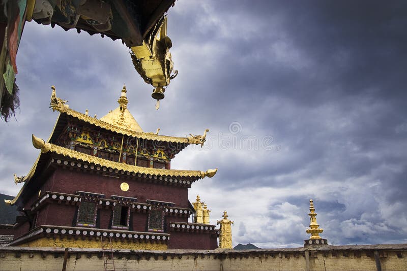 Temples in Tibet stock photo. Image of cloud, totem, building - 7348500