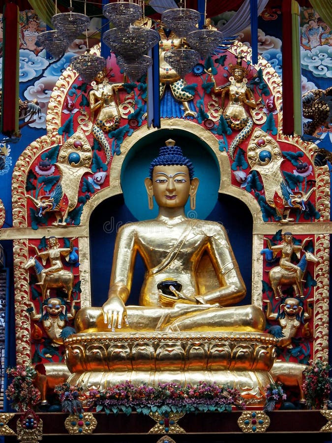 Kushalnagar Temples in India Stock Image - Image of gold, monastery ...