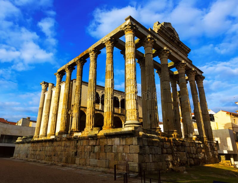 Templo De Diana Merida, Espanha Foto de Stock - Imagem de romano ...