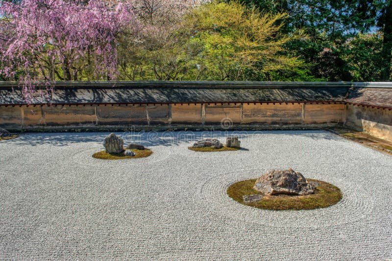 Templo De Ryoan-ji Na Primavera Foto de Stock - Imagem de flor ...