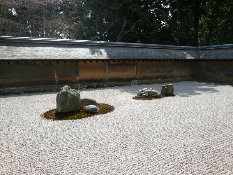 Templo De Ryoanji, Kyoto, Japão Imagem de Stock - Imagem de cascalho ...