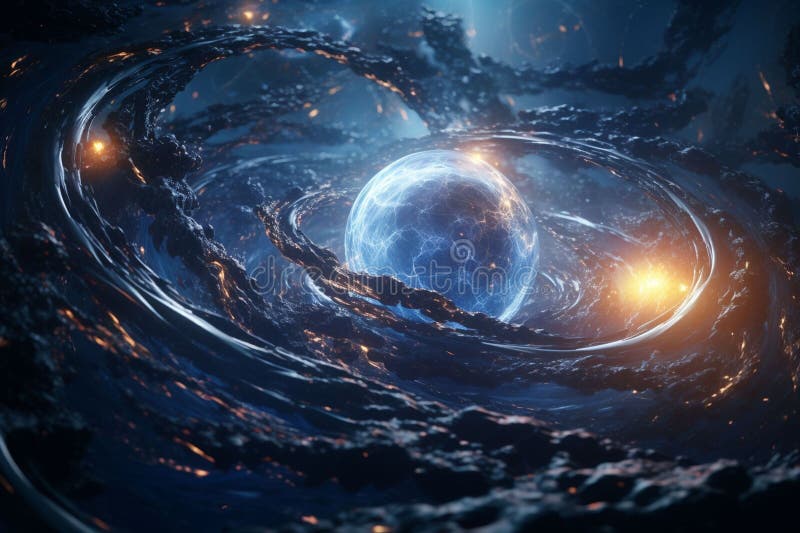 Temporal Currents Intertwining with Celestial Stock Illustration ...