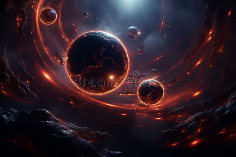 Temporal Currents Intertwining with Celestial Stock Illustration ...