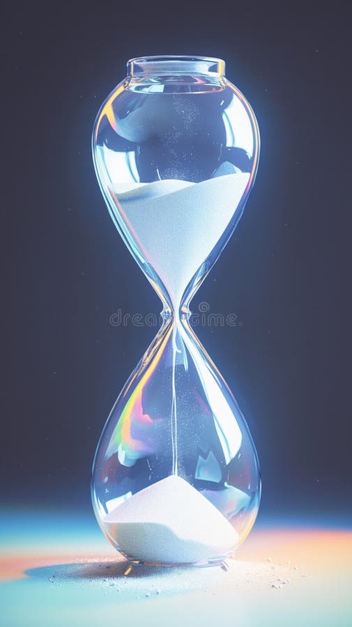 Temporal Flow Modern Hourglass in a Studio, Capturing Running Time ...