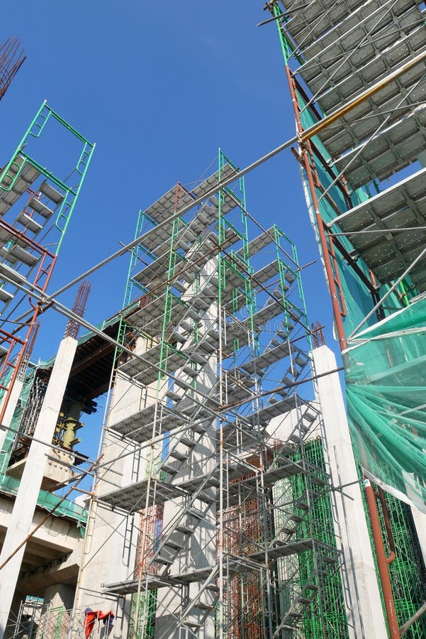 Temporary Access and Metal Staircase Made from Staging, Scaffolding and ...