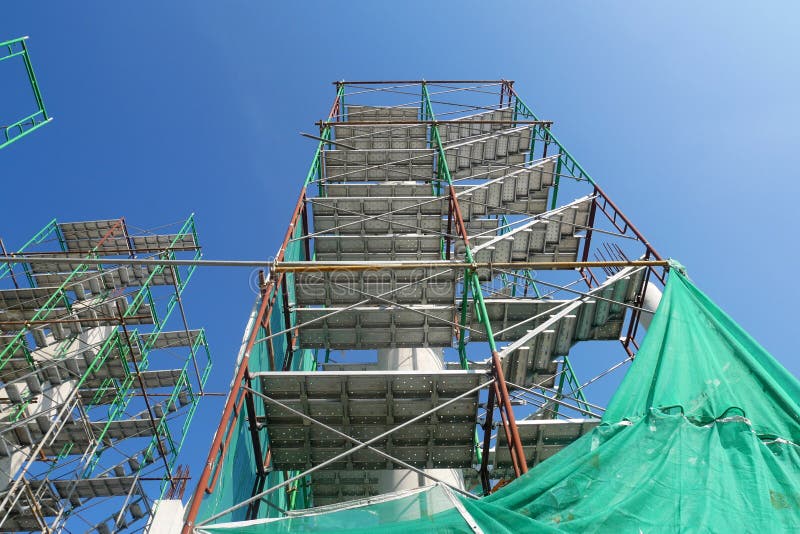 Temporary Access and Metal Staircase Made from Staging, Scaffolding and ...