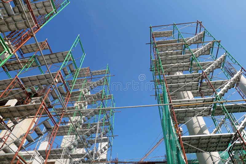 Temporary Access and Metal Staircase Made from Staging, Scaffolding and ...