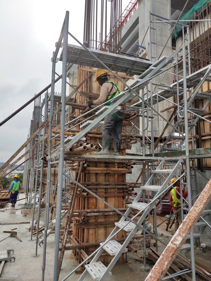 Temporary Access and Metal Staircase Made from Staging, Scaffolding and ...