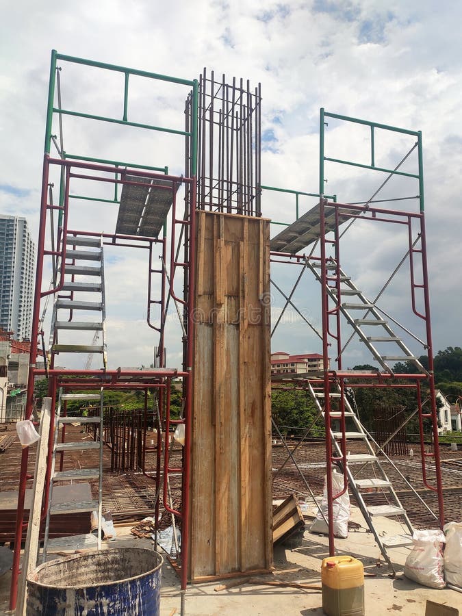 Temporary Access and Metal Staircase Made from Staging, Scaffolding and ...