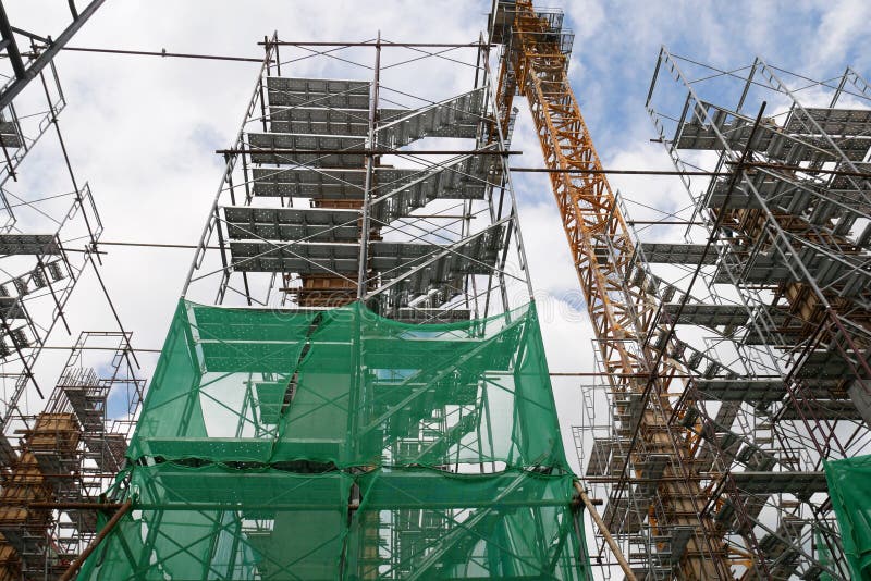 Temporary Access and Metal Staircase Made from Staging, Scaffolding and ...