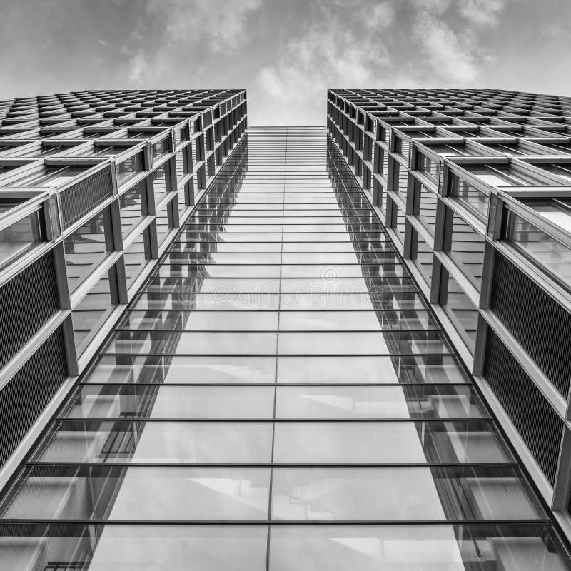 Temporary Architecture - Glas Facade Stock Photo - Image of monochrom ...