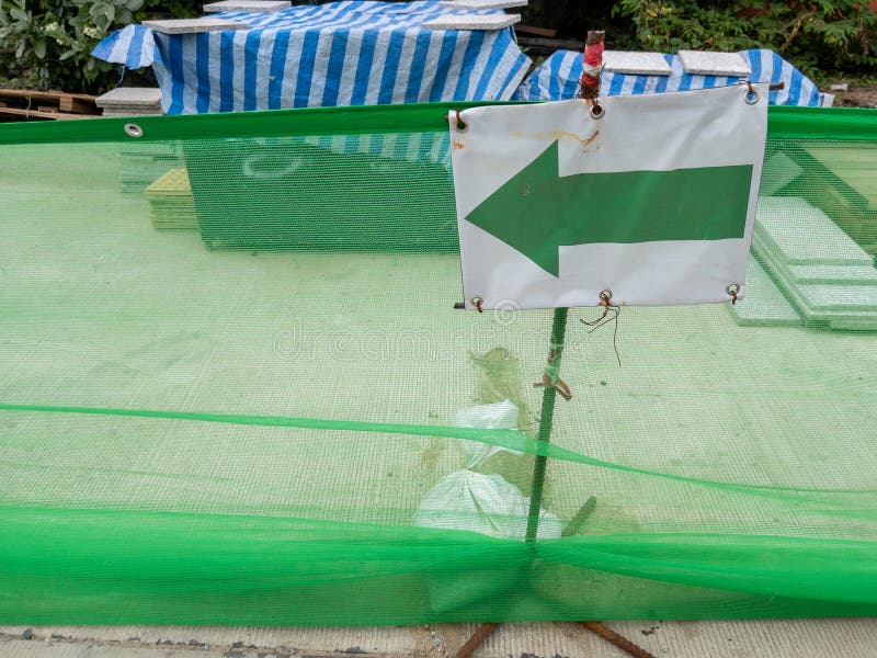 The Temporary Arrow Symbol for the Direction Stock Photo - Image of ...