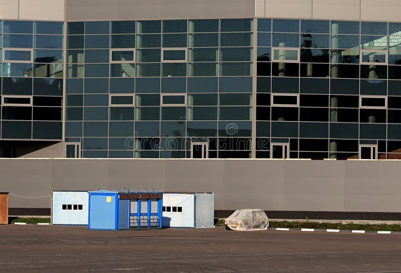 Temporary Buildings on Construction Site Stock Photo - Image of ...