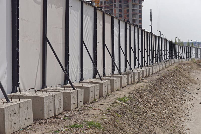 Temporary fence wall stock image. Image of wall, concrete - 203381511