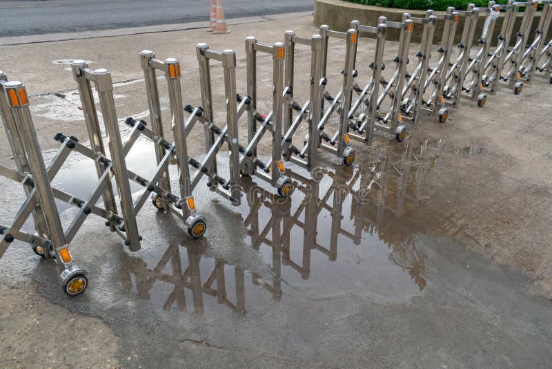 Temporary Fence,Iron Fence,Block from Entering Stock Photo - Image of ...