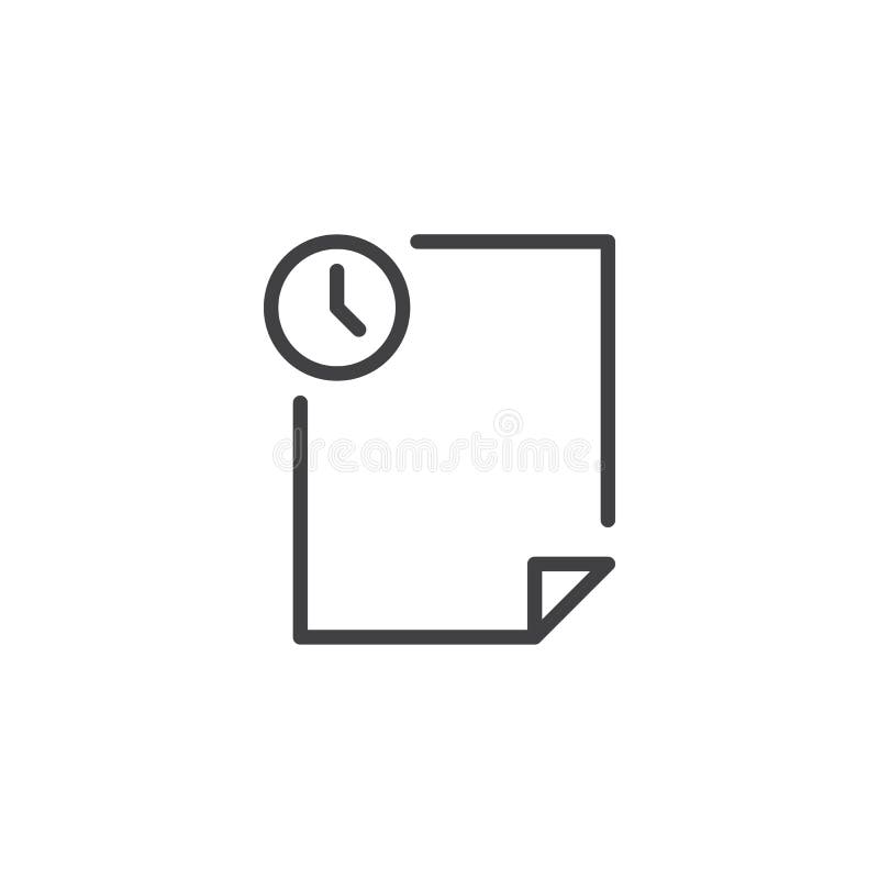 Temporary File Outline Icon Stock Vector - Illustration of reminder ...