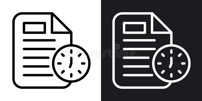 Temporary Files Thin Line Vector Icon Set Stock Illustration ...