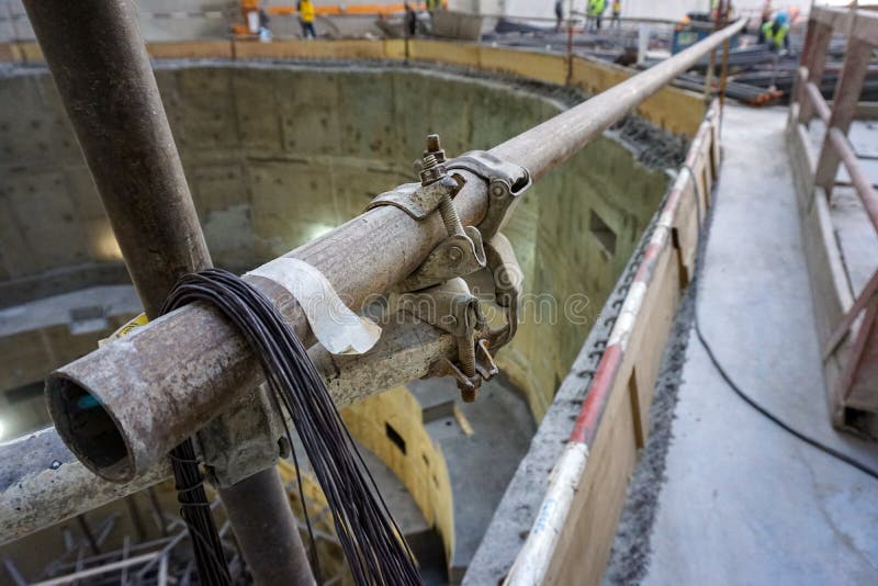 Temporary Handrail in Construction Site Stock Photo - Image of hand ...