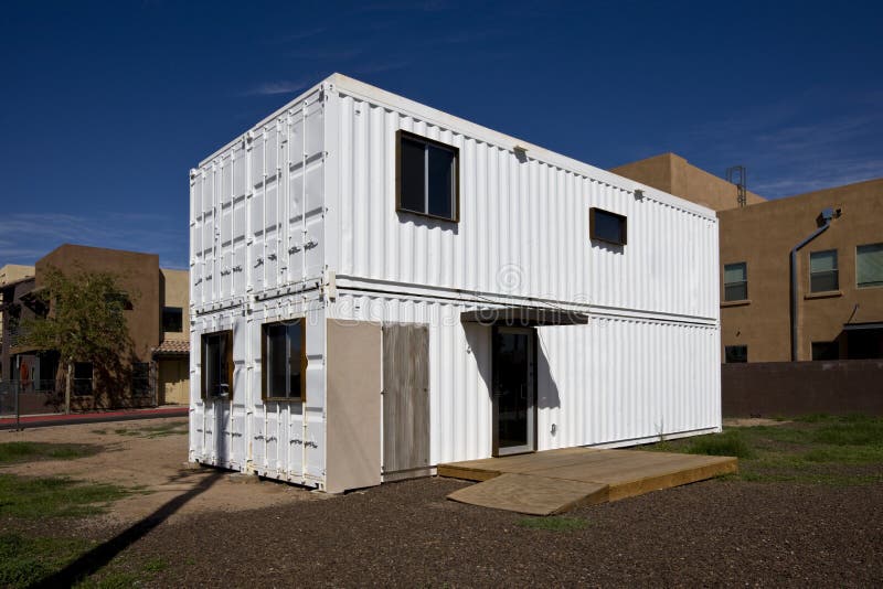 Temporary Housing stock image. Image of white, windows - 15129099