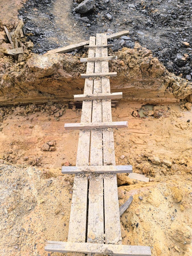 Temporary Pedestrian Bridge Made of Wood Stock Photo - Image of bridge ...