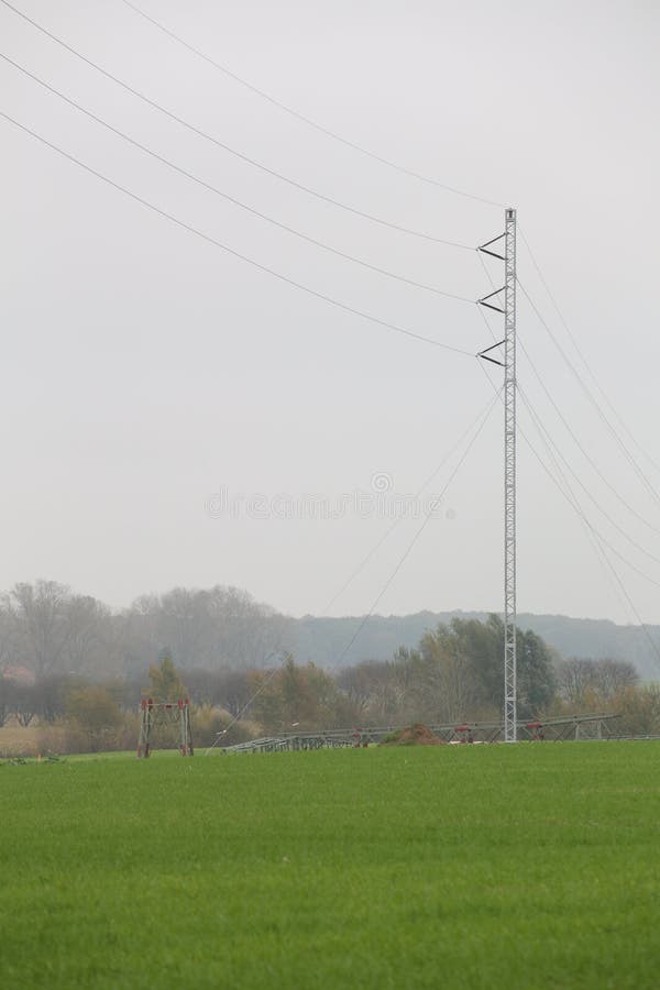 Temporary Power Line stock photo. Image of outdoors, northern - 48096346